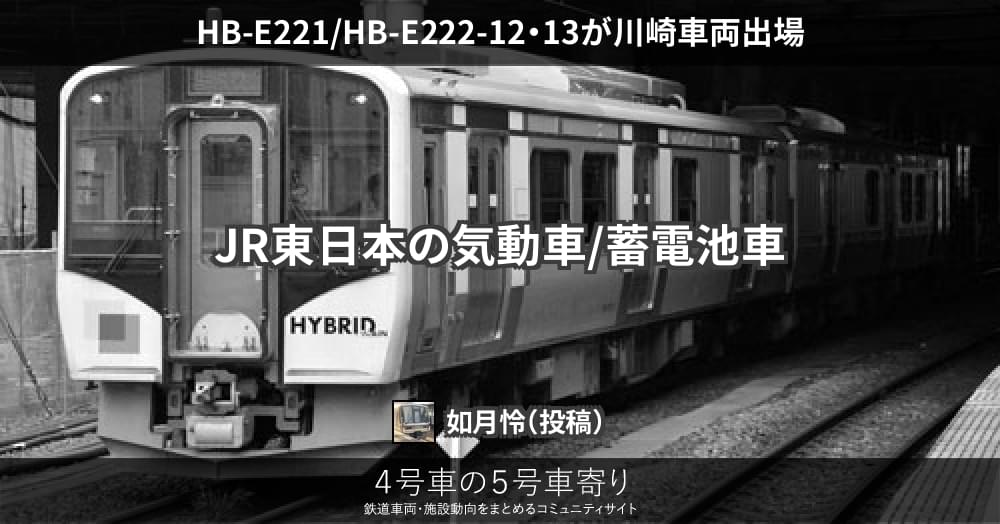 HB-E221/HB-E222-12・13が川崎車両出場 – 4号車の5号車寄り